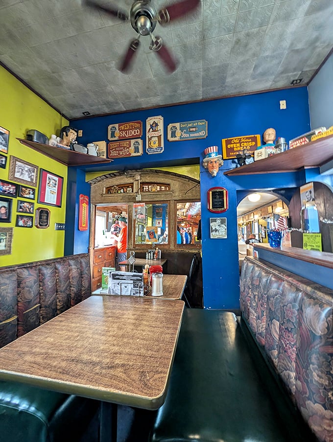 Booths that have witnessed first dates, family celebrations, and countless "remember when" conversations. The blue walls hold secrets better than most people.