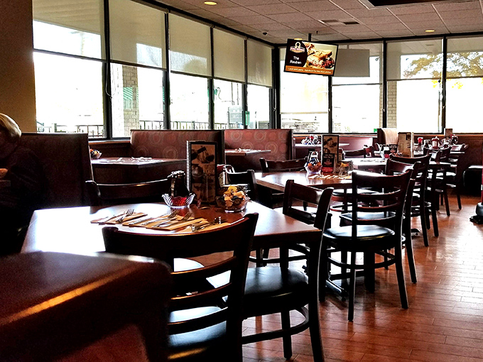Booths designed for lingering conversations and the occasional "I shouldn't, but yes, I'll look at the dessert menu."
