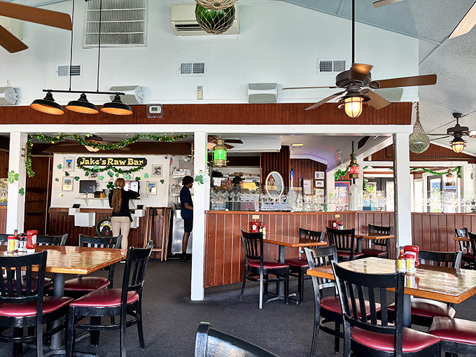 The dining area feels like the galley of a particularly successful pirate ship &ndash; if pirates had excellent taste in lighting fixtures.