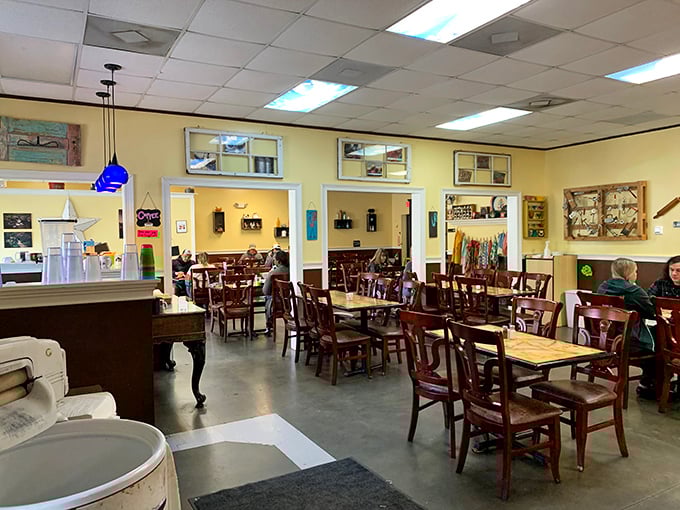 The dining room feels like a community living room where strangers become friends, united by their mutual appreciation for proper Southern baking.