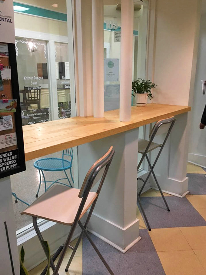 A simple counter with bar seating offers the perfect perch for pastry contemplation&mdash;sometimes the best dining rooms are the most unpretentious.