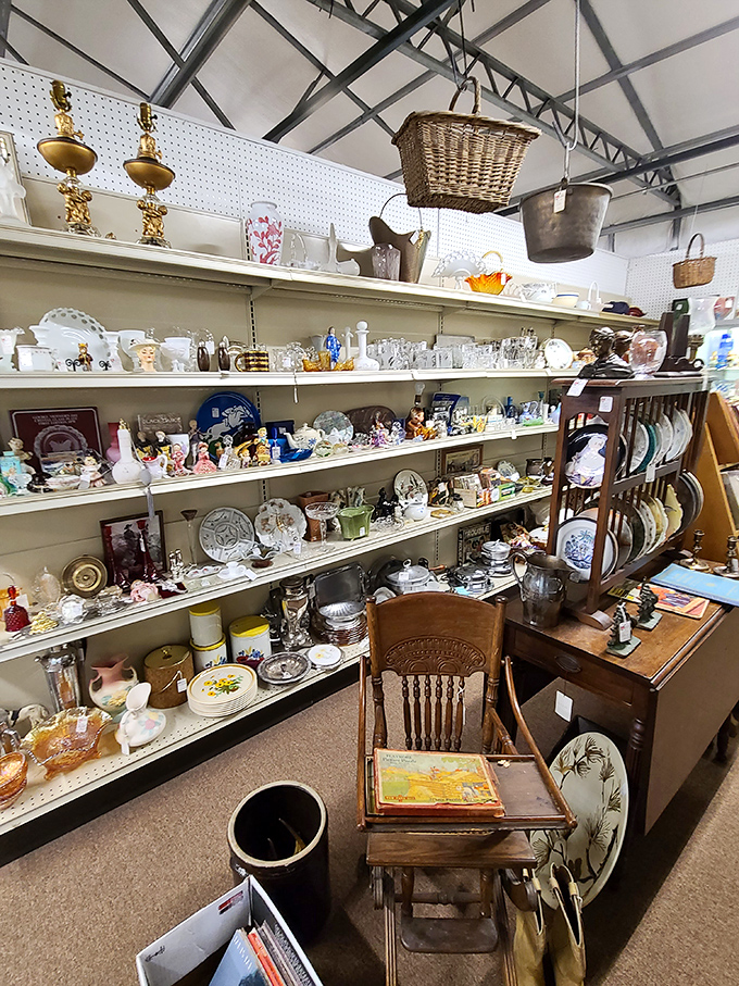 A booth where generations of dinnerware coexist peacefully&mdash;unlike the family members who will argue over who inherits which pieces.