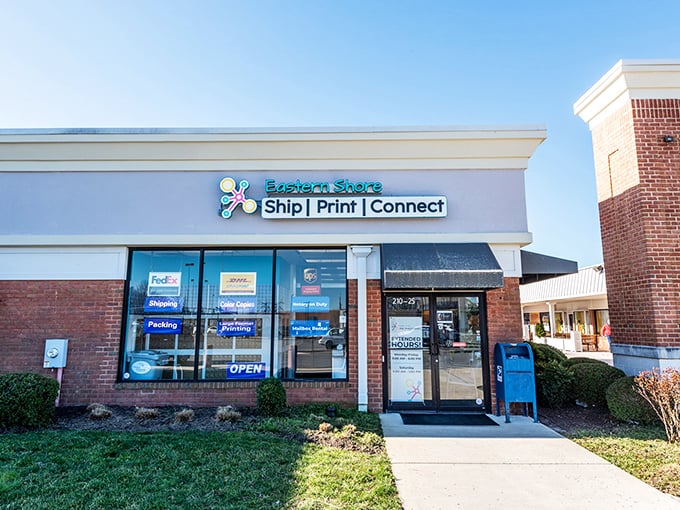 Even practical services get the charming treatment in Easton, where shipping packages feels less like a chore and more like a social occasion.