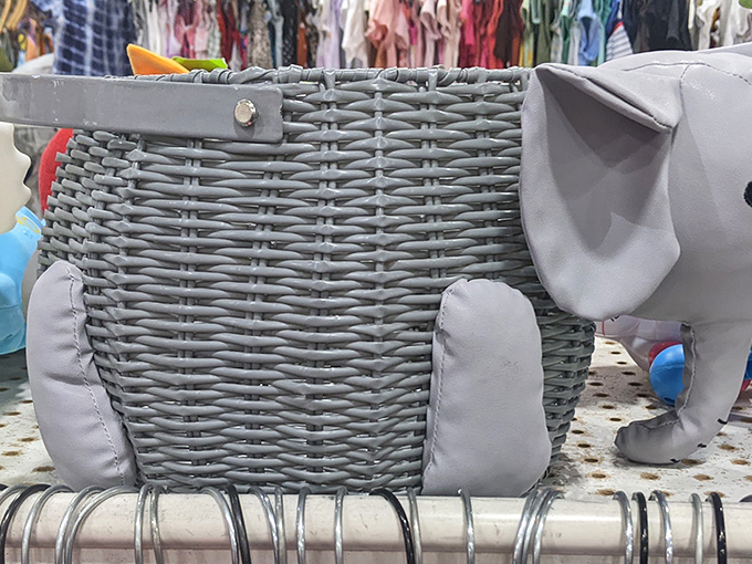 Not just a basket, but an elephant-shaped storage solution that Marie Kondo would approve of &ndash; organization with personality!