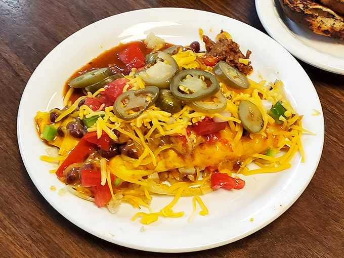 Loaded enchiladas bringing Southwestern flair to Michigan, because flavor knows no geographical boundaries here.