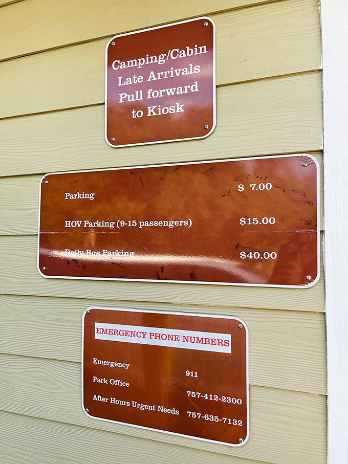 The price of paradise posted clearly&mdash;still the best entertainment value since matinee movies cost a quarter and came with free refills. 