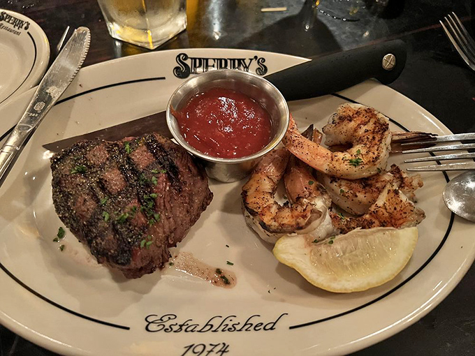 Surf and turf done right – a perfectly cooked filet alongside seasoned shrimp. The protein power couple that never goes out of style.