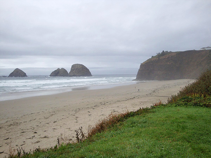 Three Arch Rocks playing hide-and-seek with the morning fog. The moody Oregon coast showing its mysterious side.