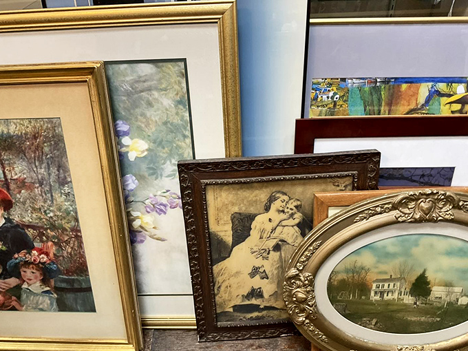 Art for every taste lines these walls &ndash; from Monet-inspired water lilies to vintage portraits, each frame holds a slice of history seeking a new home. 
