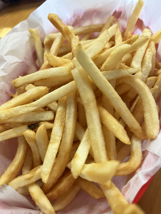 French fries done right&mdash;golden, crisp, and plentiful. Not those skimpy, sad excuses for potatoes that some places try to pass off.