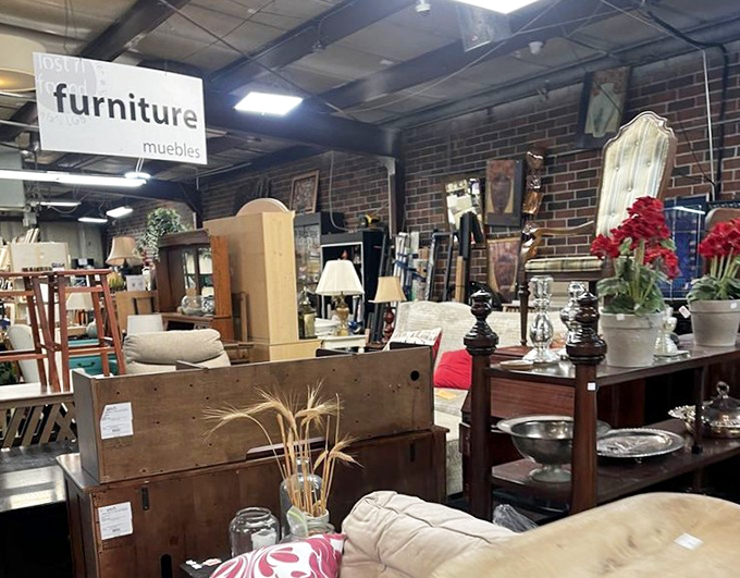 The furniture section is like an estate sale curated by someone with impeccable taste and a flair for the eclectic.