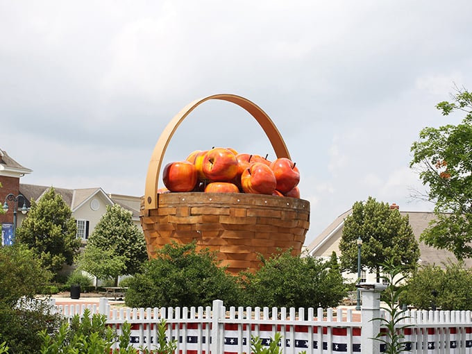 White picket fences and manicured gardens create a quintessentially American frame for this delightfully bizarre attraction.