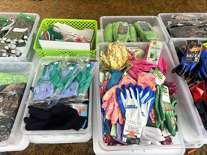 Garden gloves galore! Because Michigan dirt doesn't care about your manicure, and these colorful hand-protectors are ready for battle against weeds and thorns.