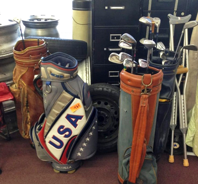 Golf bags that have seen more courses than most retirees. That USA-emblazoned beauty probably has stories that would make the PGA blush.