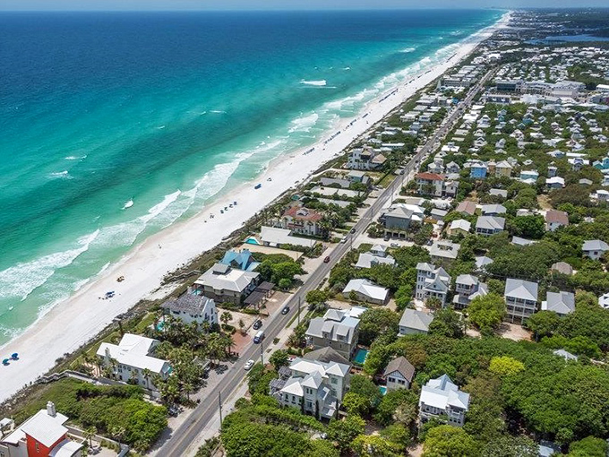 The narrow strip of paradise where beach homes and emerald waters coexist in perfect harmony. No filter needed on this slice of Florida heaven.