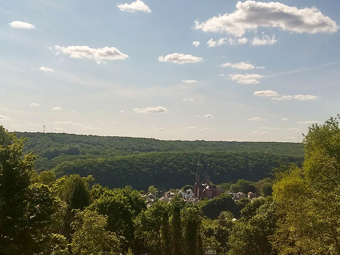 The rolling hills surrounding Titusville offer a panorama that makes smartphone cameras feel wholly inadequate. Some views deserve to be experienced in person.