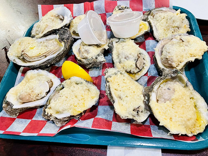 These aren't just grilled oysters&mdash;they're little boats of cheese-laden bliss sailing straight into your heart (and arteries).