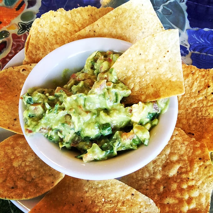 Guacamole so fresh it practically photosynthesizes. Those chips aren't just dippers&mdash;they're the chosen vessels for green gold.