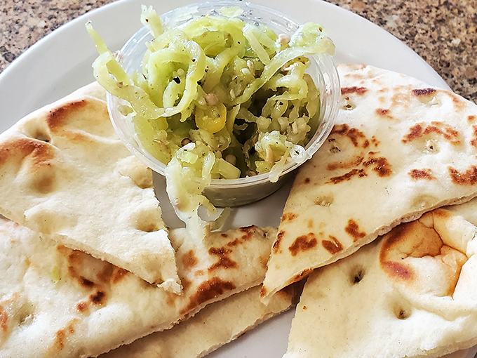 Sometimes the simplest pleasures - tangy peppers and fresh bread - create the most memorable moments.