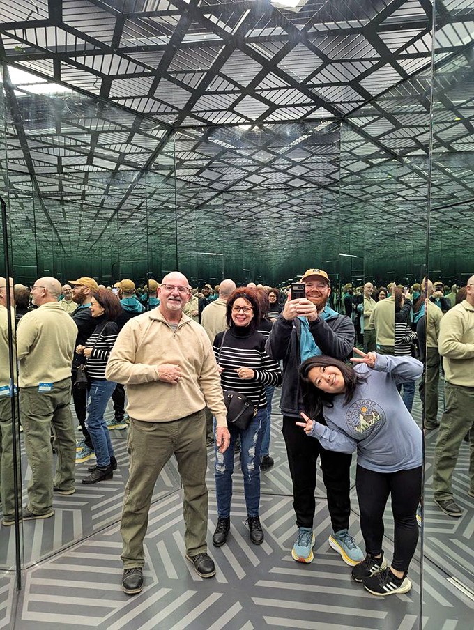 Welcome to infinity, where mirrors create endless possibilities and mild existential crises for everyone.