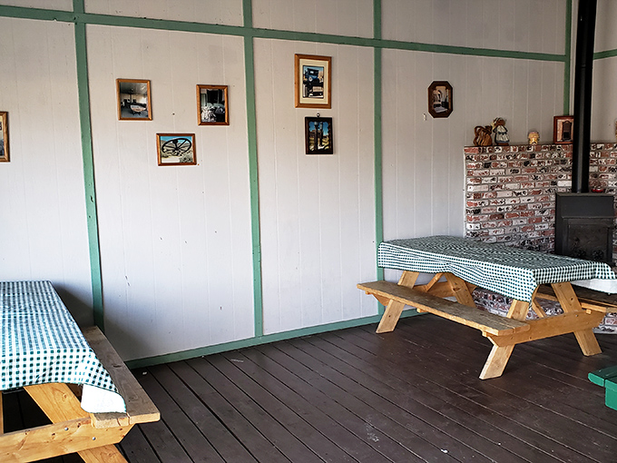 The wood stove in the corner isn't just decoration&mdash;it's the heart of this place during Sierra winters when snowcapped peaks demand warm bellies.