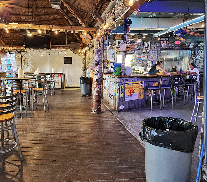 Where tiki meets timber &ndash; the rustic interior proves great seafood doesn't need fancy surroundings, just fresh ingredients and cold drinks.