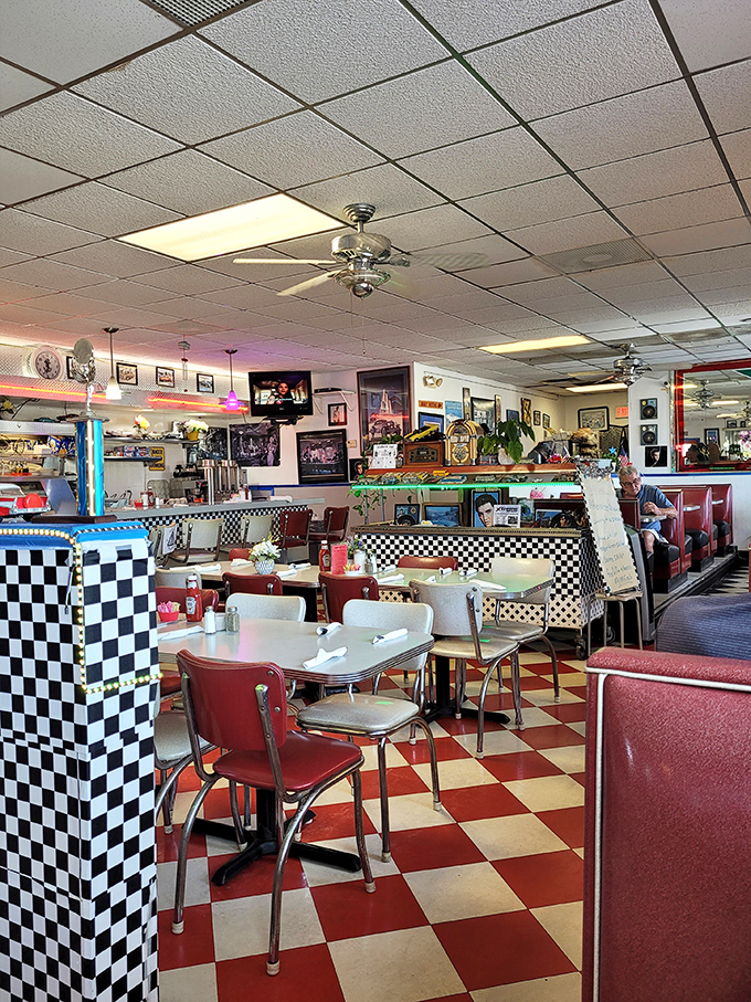 Every corner of this diner tells a story &ndash; from the ceiling fans to the checkered patterns that hypnotize you into ordering dessert.