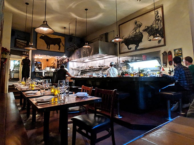 The open kitchen design lets you witness culinary magic in action—dinner and a show in the most delicious sense.