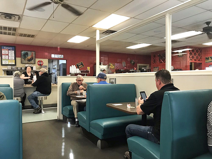 Classic diner booths in that perfect shade of turquoise&mdash;where strangers become regulars and regulars become family.