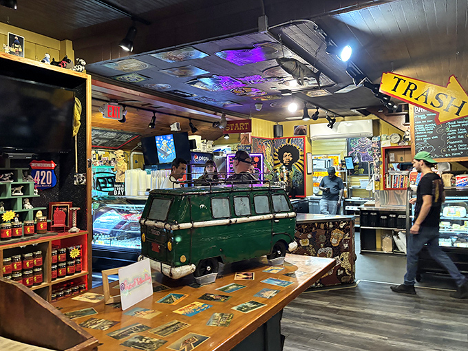 Where eccentricity meets gastronomy. The VW bus counter proves that great food and playful design are the perfect recipe for restaurant magic.