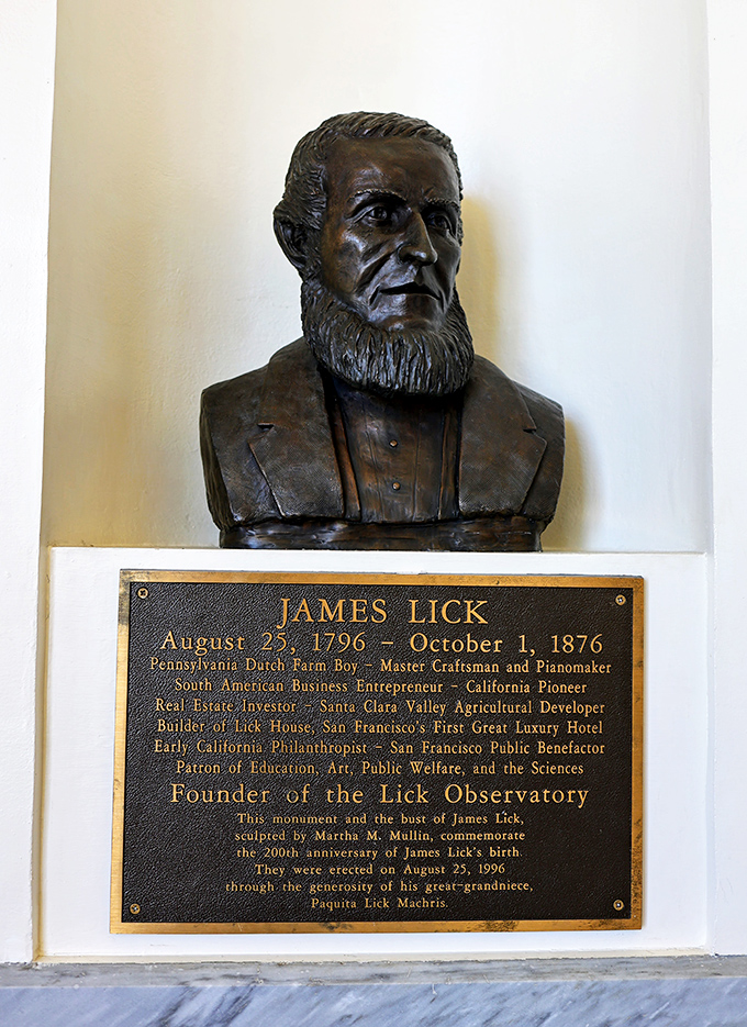 The man behind the mission. James Lick's legacy lives on through this bronze tribute&mdash;proving some investments truly are astronomical in their returns.
