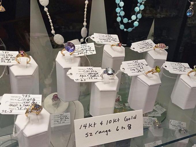 Treasure island for the jewelry hunter! These gems and settings tell stories of proposals, anniversaries, and fashion statements from decades past.