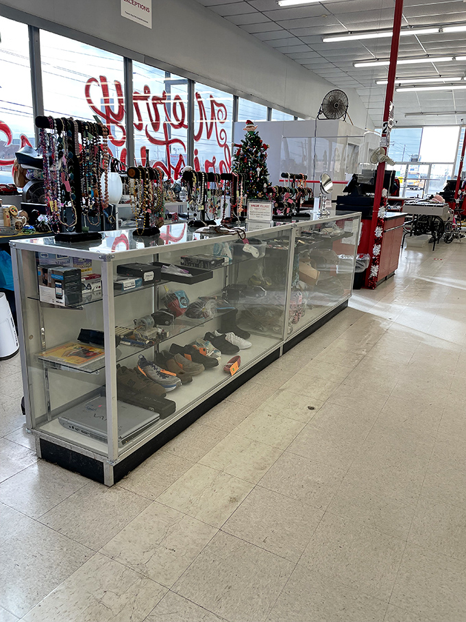 The jewelry counter gleams with potential statement pieces, where one person's "not my style anymore" becomes another's perfect accessory.