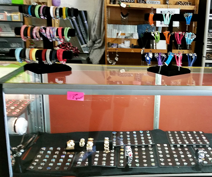 Sparkle central! Where jewelry hunters can spend hours examining treasures under glass, each with its own history and charm.