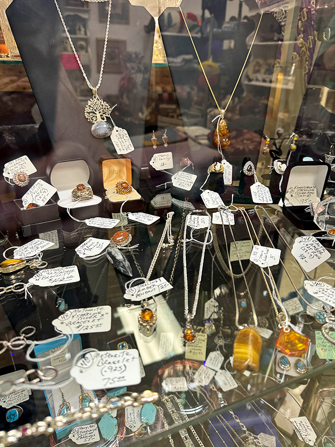Jewelry that tells stories &ndash; each amber pendant and silver ring waits patiently for someone to recognize its vintage charm and give it a second life.