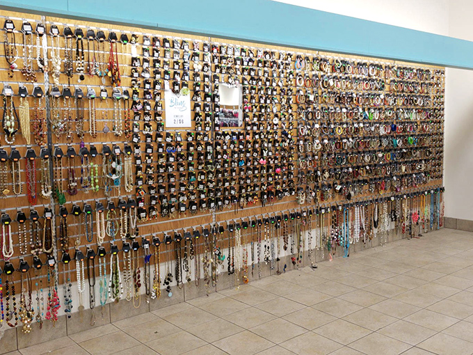 A dazzling display of jewelry where costume pieces mingle with potential hidden gems. Each necklace tells a story—some worth more in memories than money.