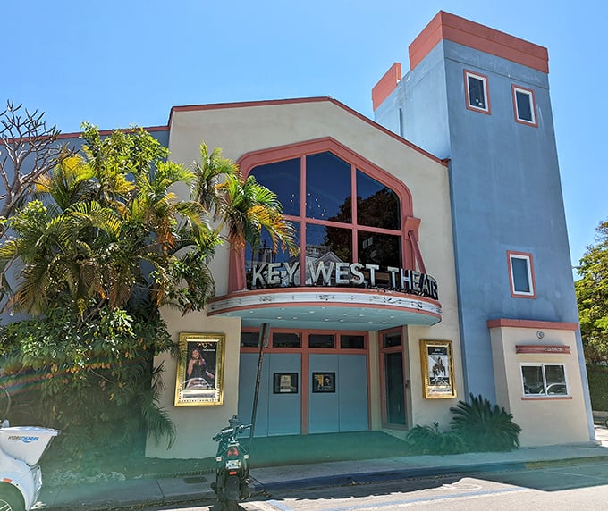 The Key West Theater's Art Deco fa&ccedil;ade brings a splash of Miami Beach to the southernmost city, hosting performances that rival the street entertainment.