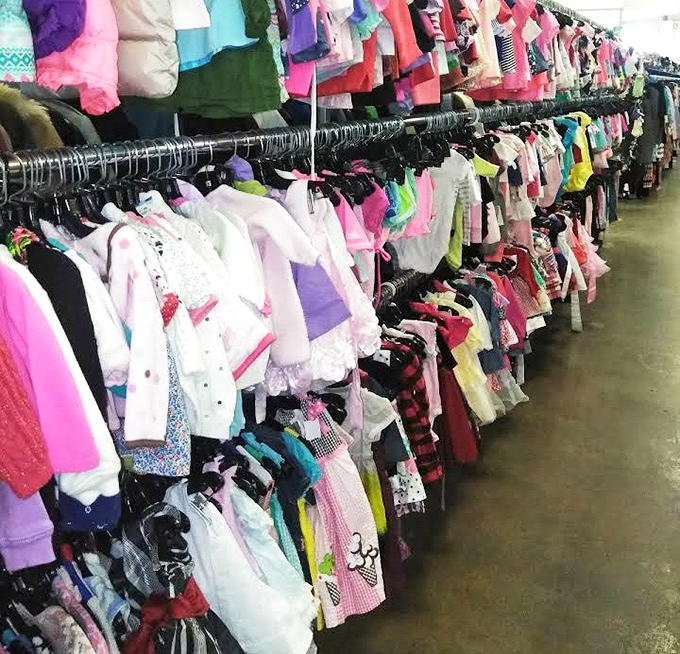 Tiny fashions, tiny prices! The children's clothing section offers a rainbow of options for kids who grow faster than your summer garden.