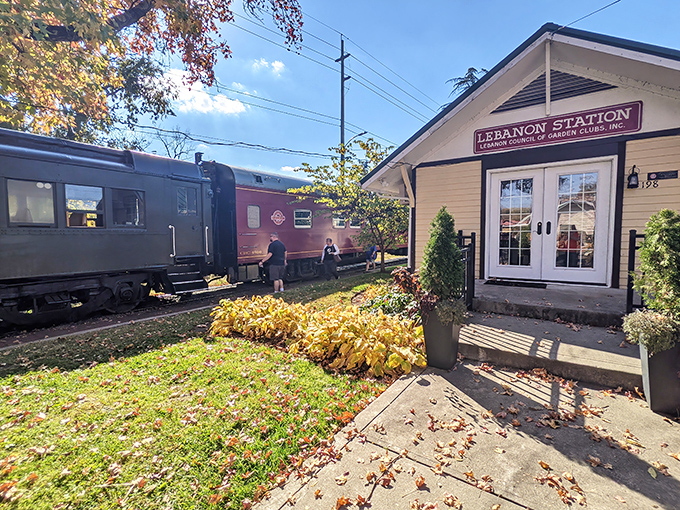 The Lebanon Station welcomes visitors with its charming architecture and landscaping &ndash; the perfect gateway to your railroad adventure.