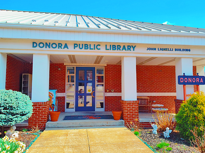 Donora Public Library welcomes visitors with brick-and-mortar hospitality, a community living room where stories wait patiently on shelves.