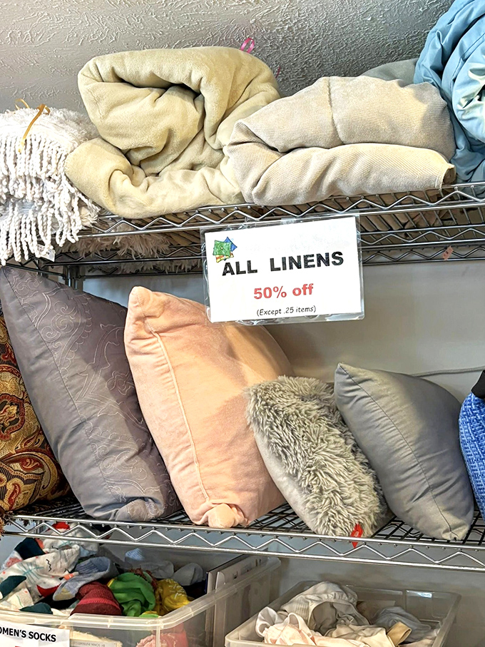 Pillow talk! The linen section offers everything from practical bedding to decorative throws at prices that won't keep you up at night.