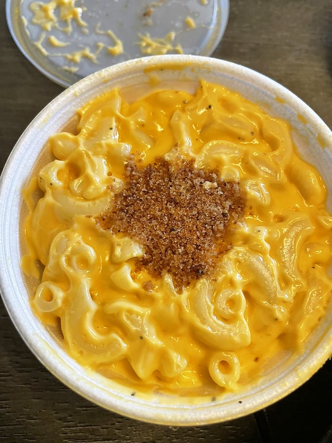 Mac and cheese that doesn't know it's a side dish&mdash;with that golden crown of breadcrumbs, it's staging a delicious coup against the main course.