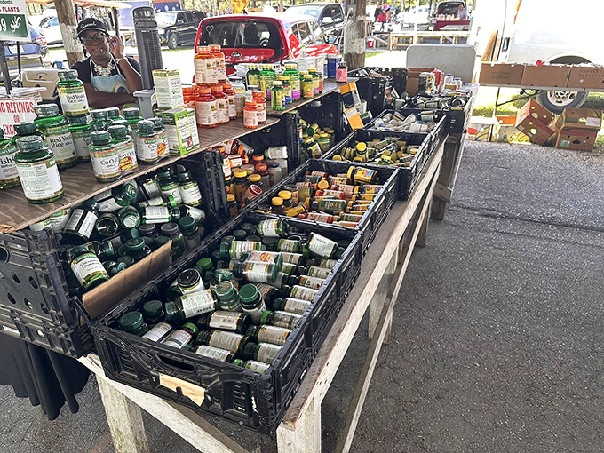 Nature's pharmacy lines these market tables, where supplements and remedies promise wellness the old-fashioned way.