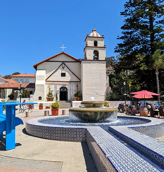 Mission San Buenaventura's fountain creates the perfect soundtrack for contemplation. History and tranquility in one photogenic package.