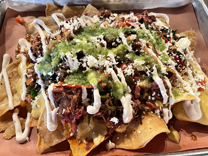 Smokehouse nachos that bridge Tex and Mex in perfect harmony. Like a fiesta where smoke is the guest of honor.