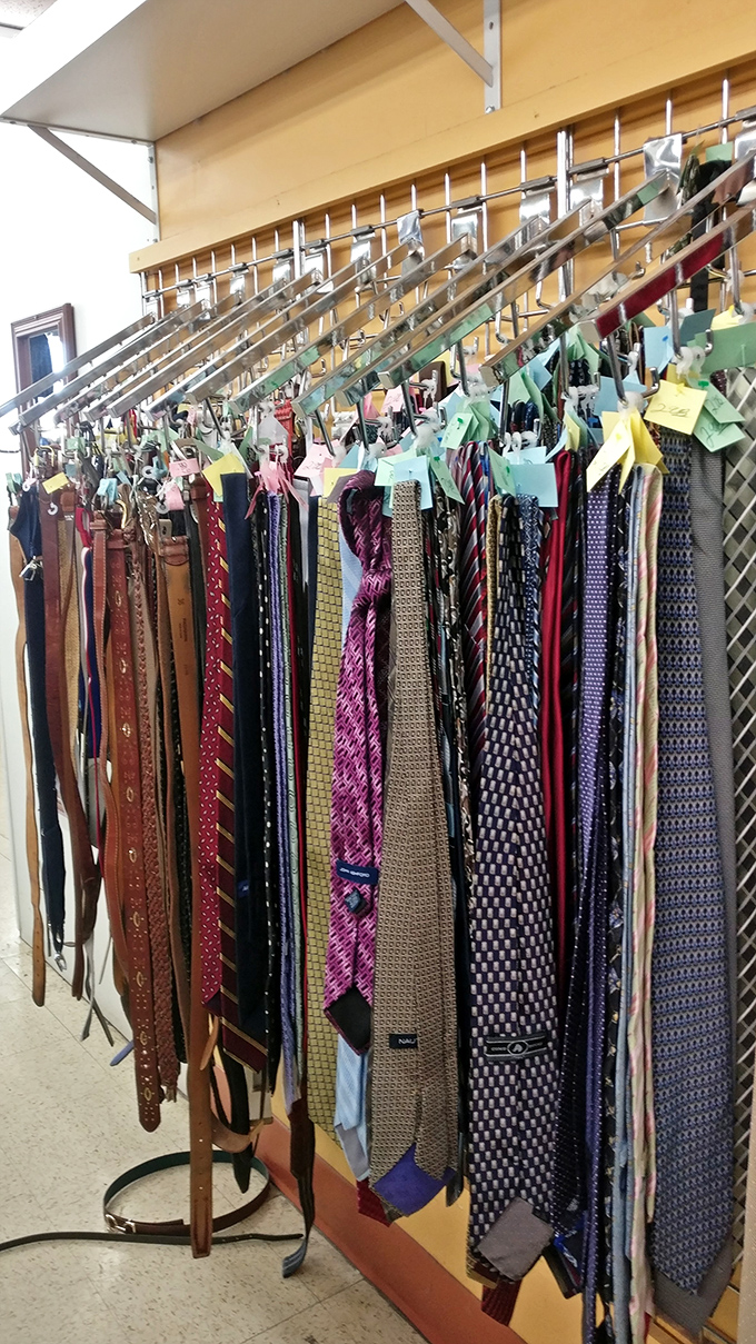 The necktie collection&mdash;where power lunches of the '80s and wedding receptions of the '90s hang side by side in patterned harmony.