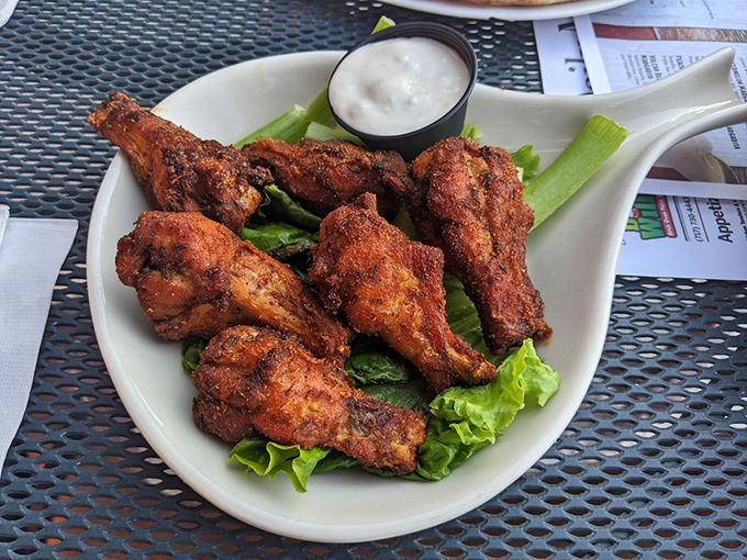 Wings so perfectly coated in Old Bay seasoning they could make a Marylander consider Pennsylvania residency.