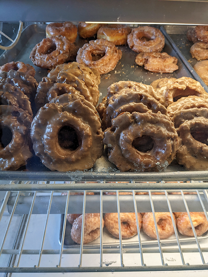 Old-fashioned donuts with their characteristic cracks and crevices&mdash;nature's way of creating more surface area for that glorious glaze.