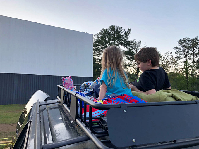 Truck bed cinema at its finest&mdash;where kids create the kind of childhood memories that will someday make them nostalgic parents themselves.
