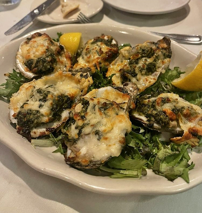 Oysters Rockefeller: where the sea meets spinach, cheese, and a hot broiler. These aren't just appetizers&mdash;they're little coastal vacations.